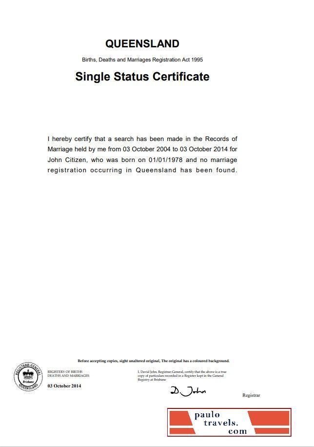 Australia Queensland divorce certificate template in Word