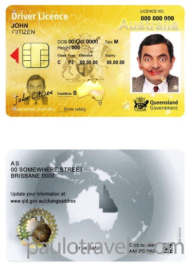 Australia Queensland state driving license PSD template