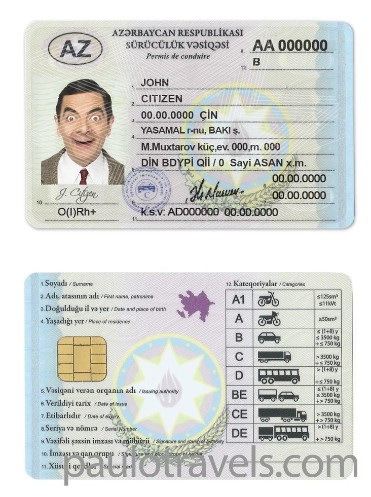Azerbaijan driving license template in PSD format, fully editable, with ...