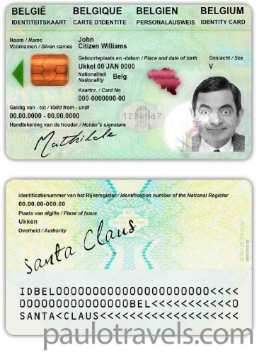 Belgium ID card PSD template