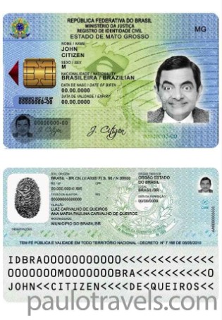 Brazil ID card template in PSD format, from 2009
