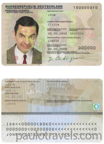 Germany ID card PSD template