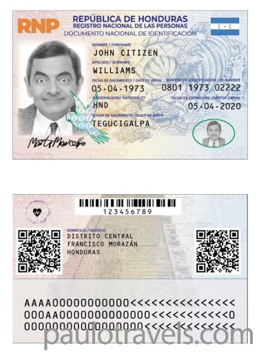 Honduras Identity card PSD template, with fonts, version 2