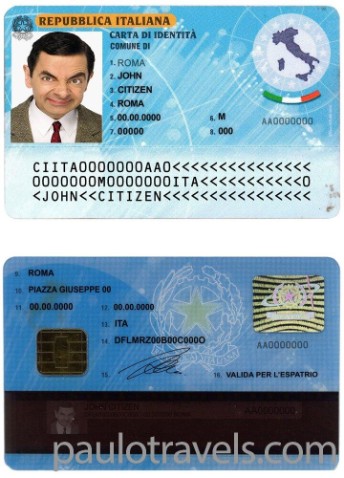 Italy ID template in PSD format, fully editable, with all fonts 2006-2016