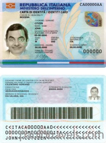 Italy ID template in PSD format, fully editable, with all fonts 2016 ...