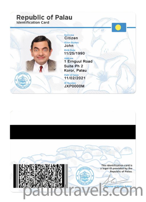 Palau ID card PSD template