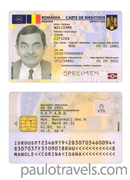 Romania ID card 2019-present PSD template