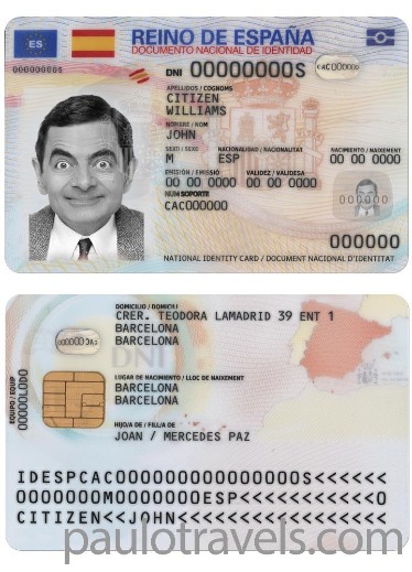 Spain ID card 2021-present PSD template