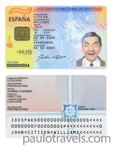 Spain ID template in PSD format, fully editable 2016-present