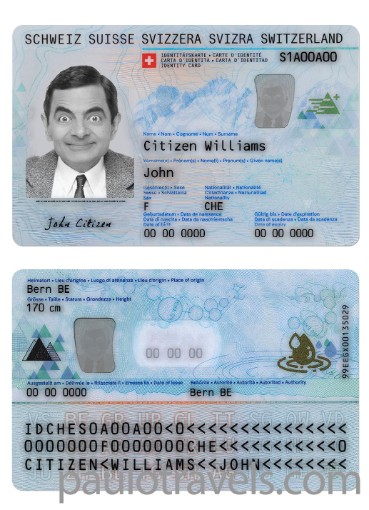 Switzerland ID card PSD template