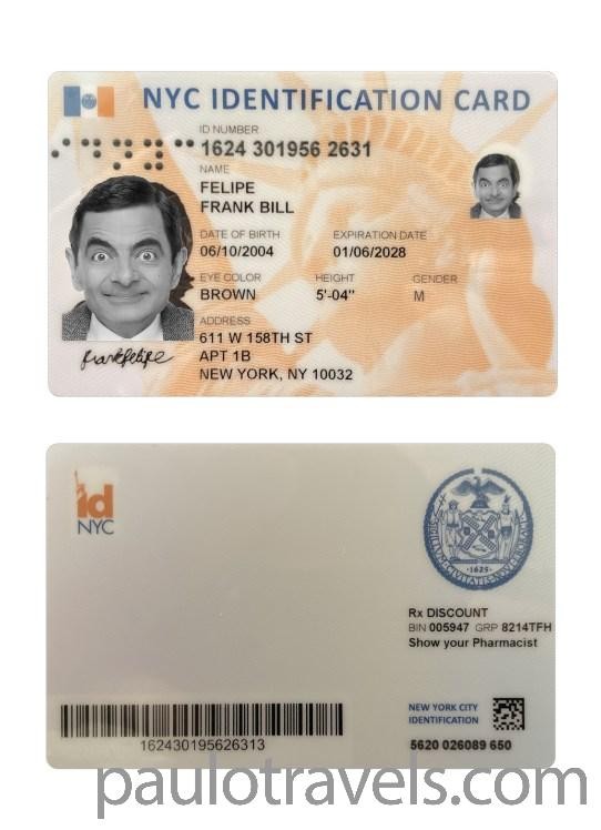 USA New York Identification card PSD template