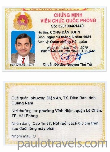 Vietnam Identity card PSD template, version 3