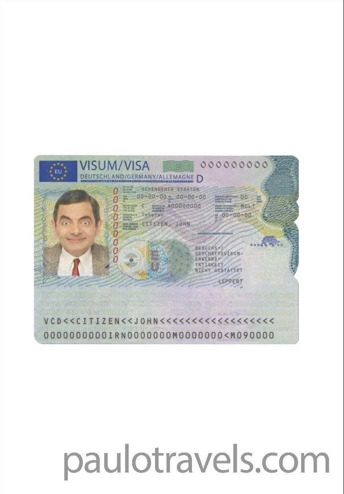 Germany shengen visa PSD template