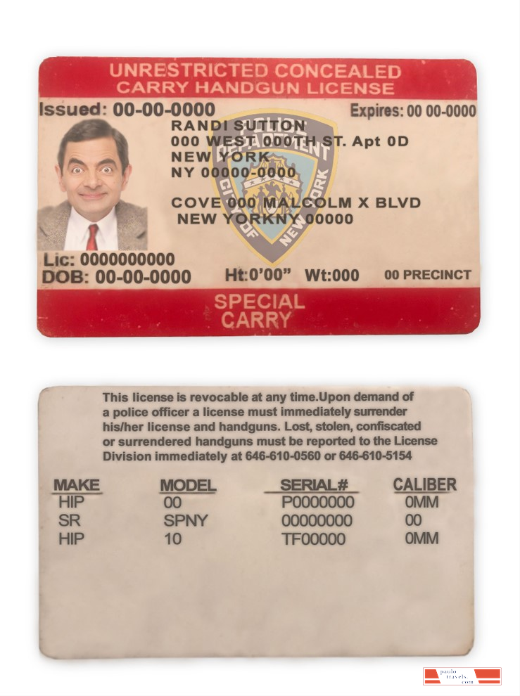 United States New York state unrestricted concealed carry license