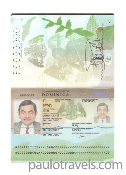 Dominica passport new 2019-present PSD template