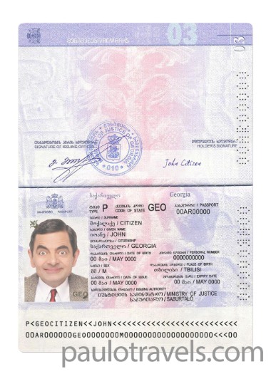 Georgia passport version 2 PSD template
