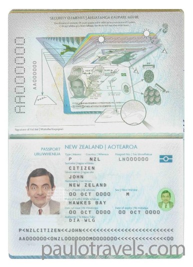 New Zealand passport template in PSD format, fully editable 2009-2016